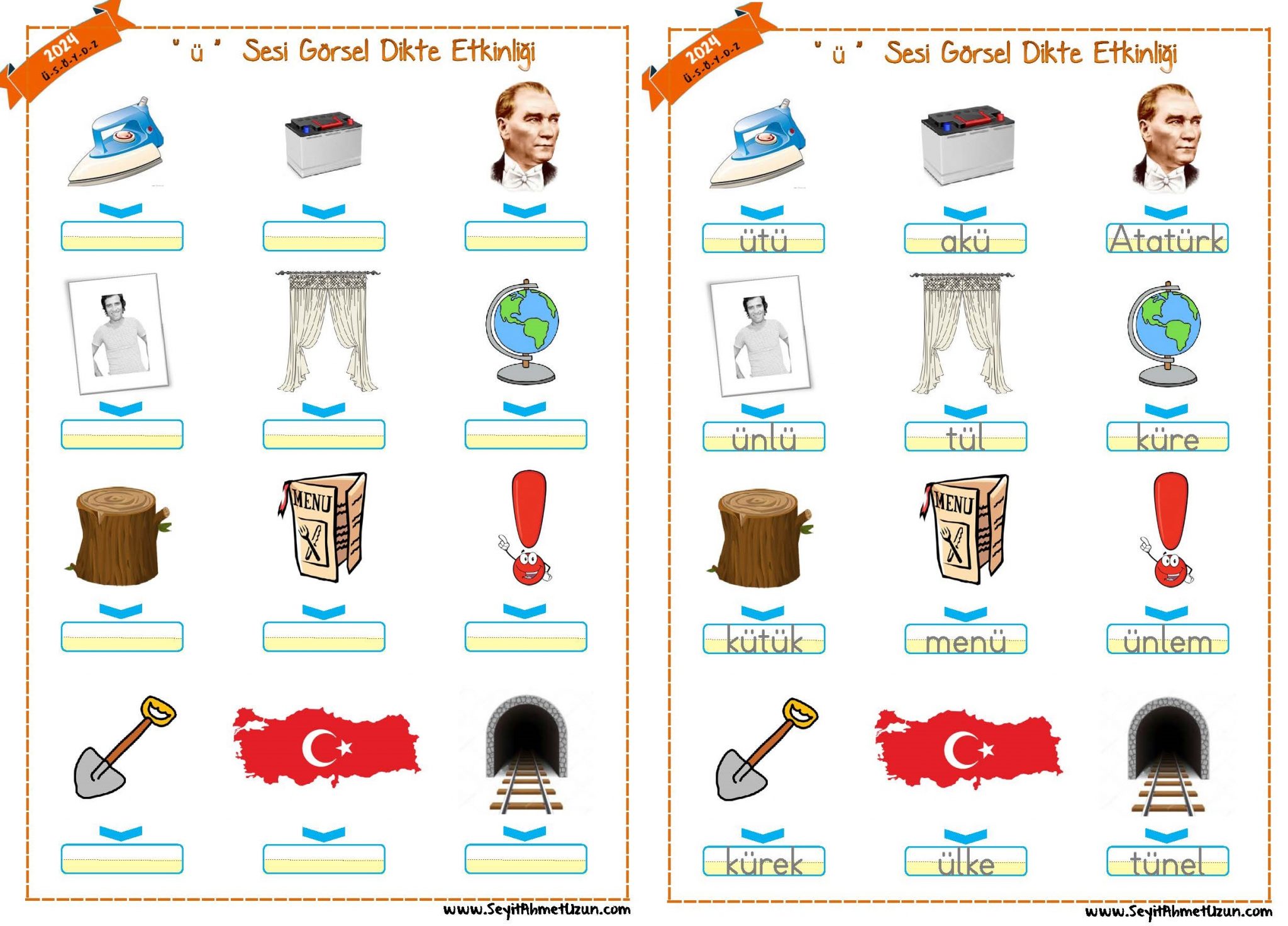 ü Sesi Görsel Dikte Etkinliği - Seyit Ahmet Uzun – Eğitime Yeni Bir Bakış